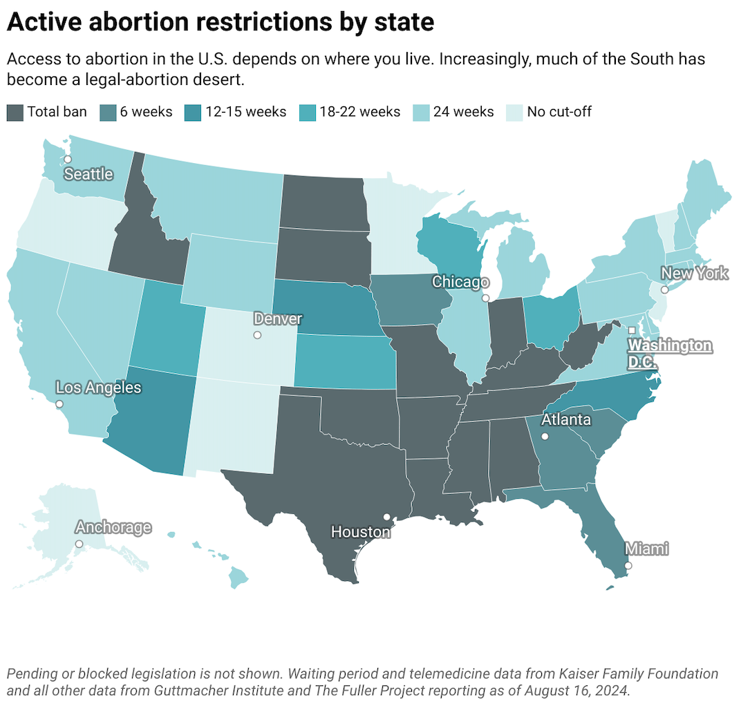 How major abortion laws compare, state by state | The Fuller Project